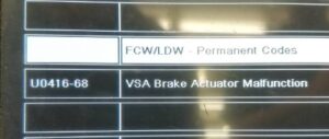 Code U0416 68 on Honda | VSA Brake Actuator Malfunction